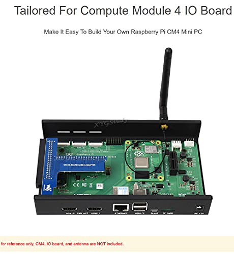 XYGStudy Metal Box (A) Designed for Raspberry Pi Compute Module 4 IO Board, Comes with Cooling Fan, to Build Your Own Raspberry Pi CM4 Mini PC Easily (CM4-IO-BOARD-CASE-A)