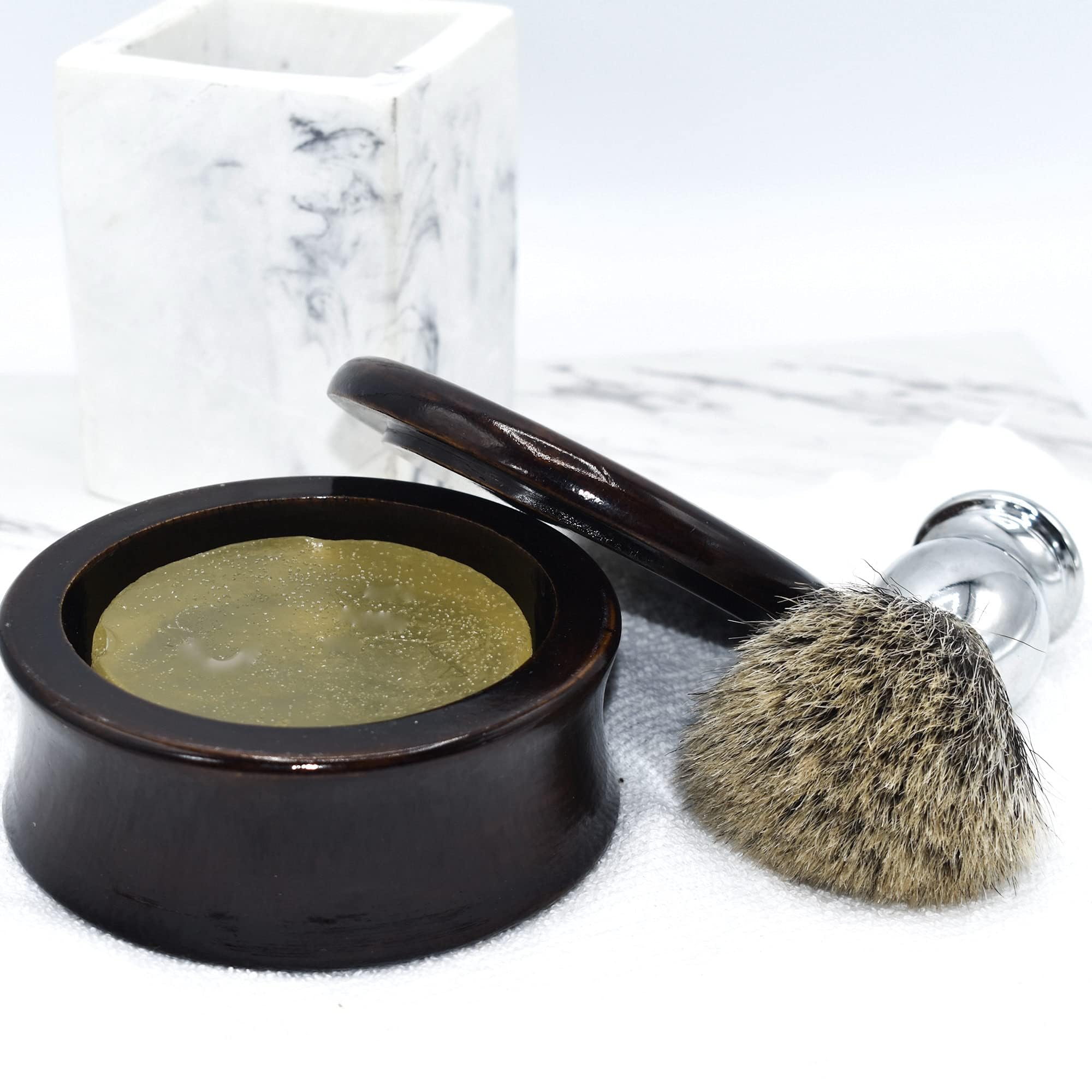 Parker Hand Carved Genuine Mango Wood Shaving Soap Bowl - Classic Style