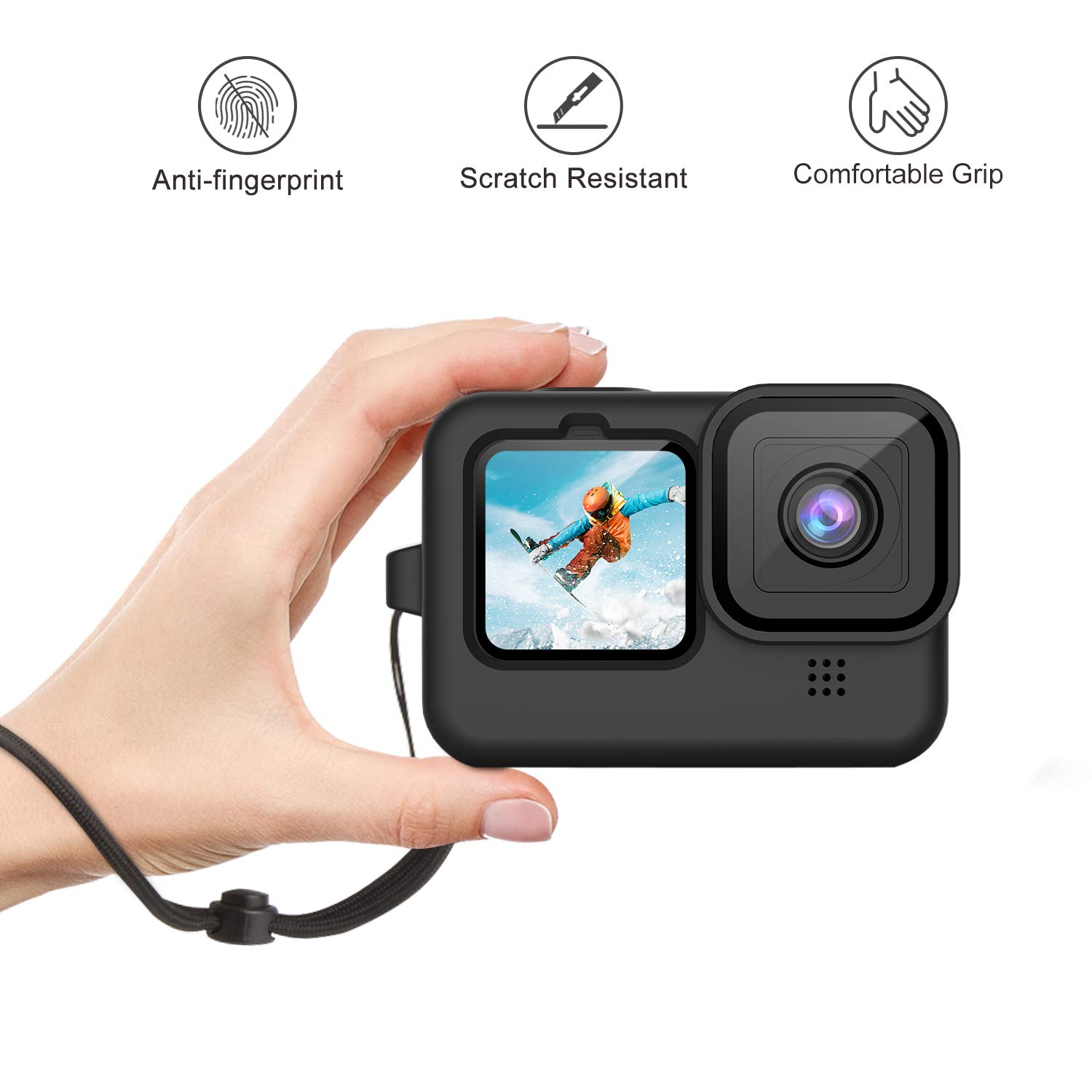 52 in 1 Accessories Kit, Waterproof Case + 3 Filters + Chest/Head/Wrist Strap+ Bike/Backpack Clip + Floating Grip + Rubber Case