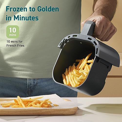 COSORI Small Air Fryer Oven 2.1 Qt, 4-in-1 Mini Airfryer, Bake, Roast, Reheat, Space-saving & Low-noise, Nonstick and Dishwasher Safe Basket, 30 In-App Recipes, Sticker with 6 Reference Guides, Gray