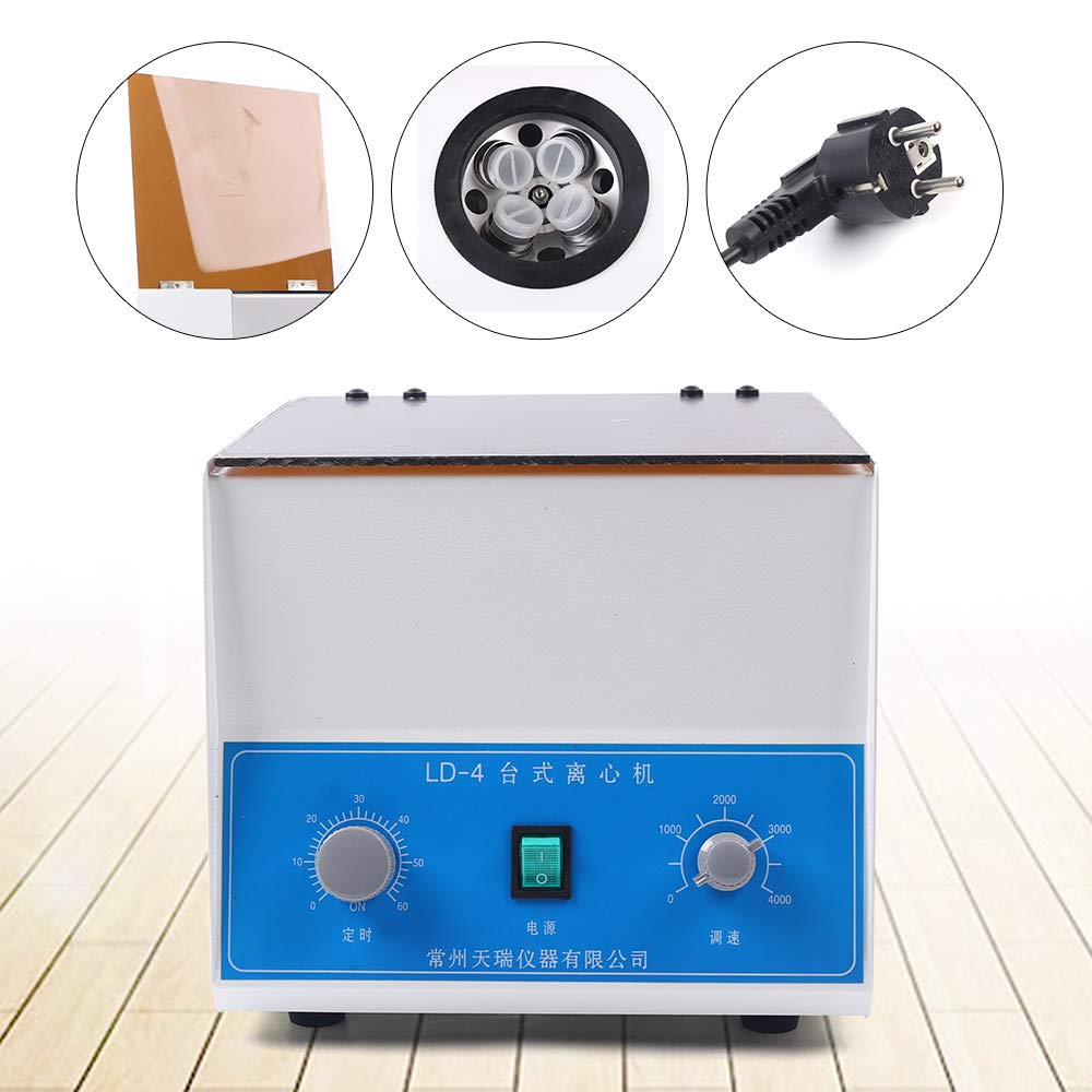 LD-4 Electric Lab Benchtop Centrifuge, 4000RPM 4 Tubes x 100ml Centrifuge Machine with Timer and Speed Control for Lab