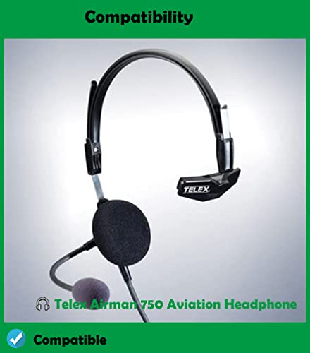 DowiTech Noise Isolation Headphone Earpads Headset Cushions Replacement Ear Pads Compatible with Telex Airman 750 Aviation Headphone