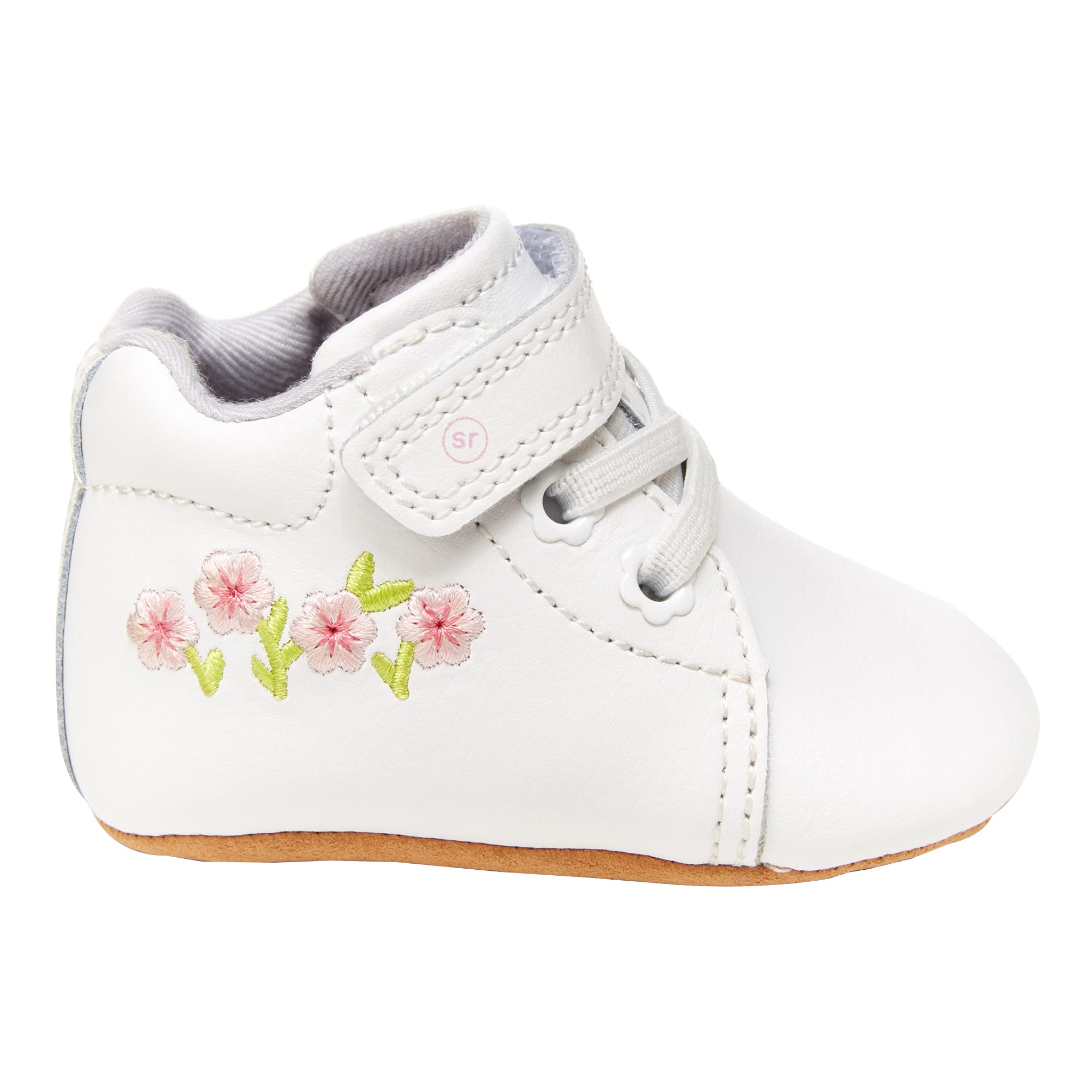Stride Rite Baby Girls PW-Emilia Crib Shoe, White, 2 Infant