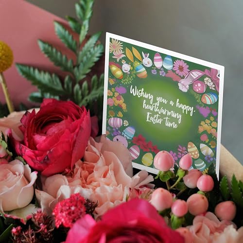 3dRose Greeting Card - Wishing you a happy, heartwarming Easter time funny colorful gift - Alexis Design - Holidays Easter