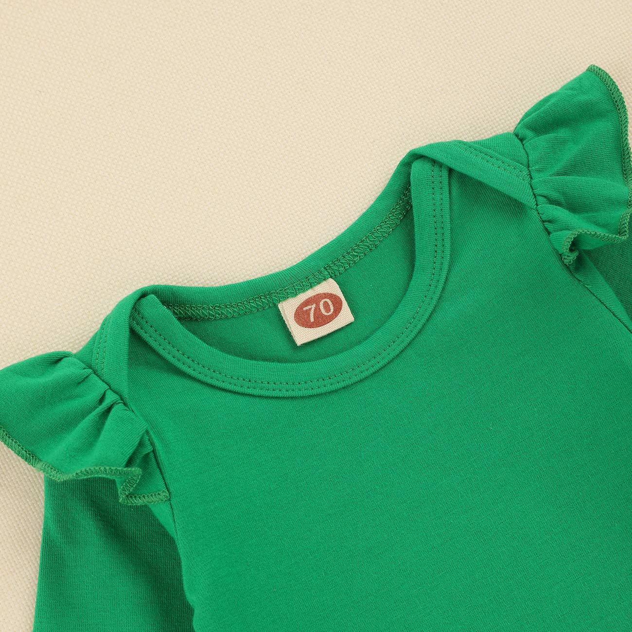 TUEMOS Baby Girl St Patrick's Day Outfit Ruffle Romper Four Leaf Clover Skirt My First St. Patrick's Outfit Set