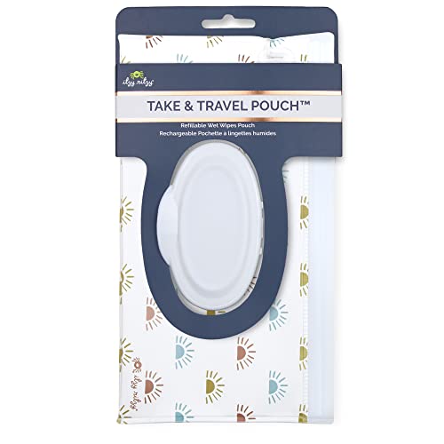 Itzy Ritzy Reusable Wipe Pouch – Take & Travel Pouch Holds Up to 30 Wet Wipes; Includes Silicone Wristlet Strap; Desert Sunrise