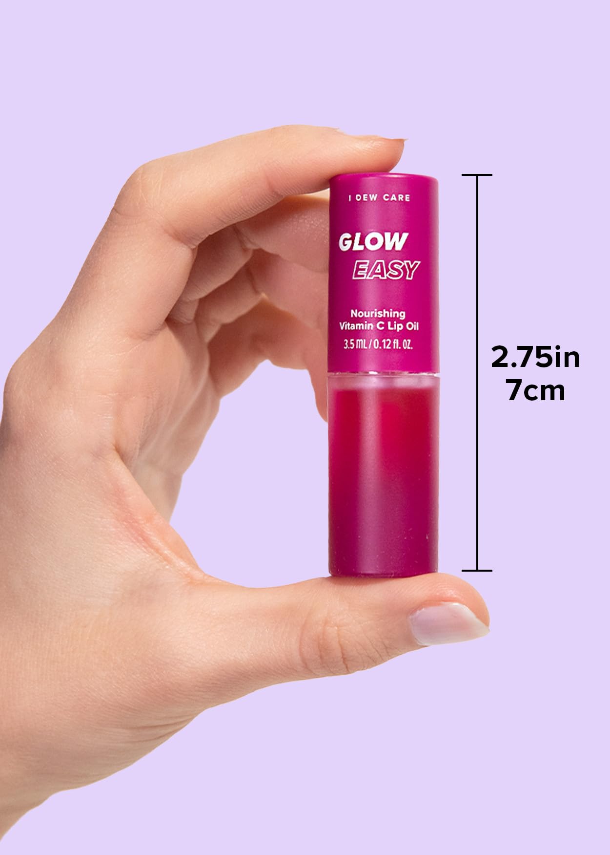 I DEW CARE Lip Gloss - Glow Easy Raspberry | Jojoba Seed Oil, Vitamin C, Pigmented Glossy Stain, Hydrating, Korean Makeup, Pink Color, Glass Skin Look, 0.12 FL Oz
