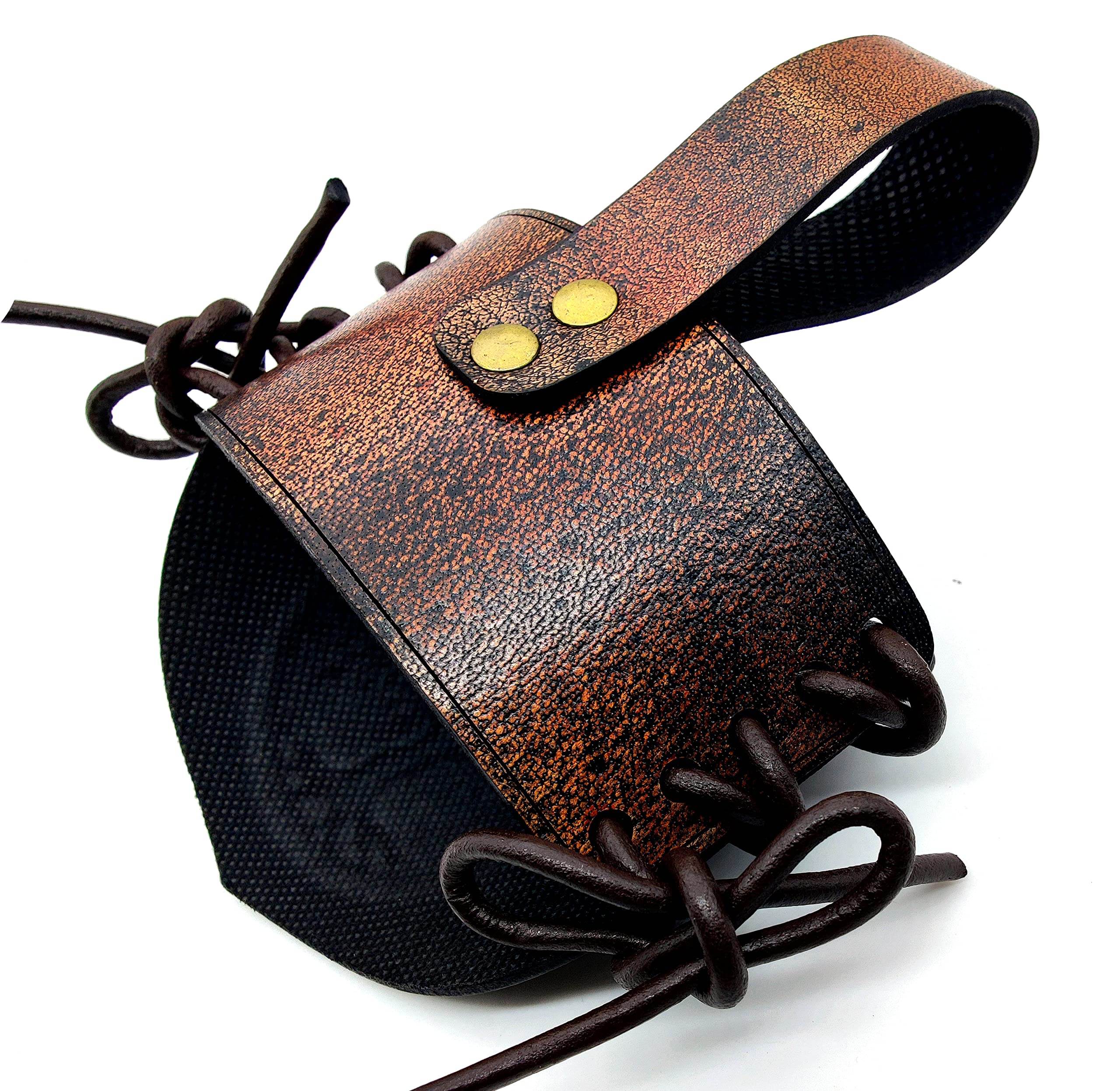 5MoonSun5's Medieval Viking Leather Belt Attachment Genuine Leather Hanger/Holster/Holder for 12" to 16'' Viking Drinking Horn Handcrafted Accessory securely attaching it to your belt, bag,or backpack