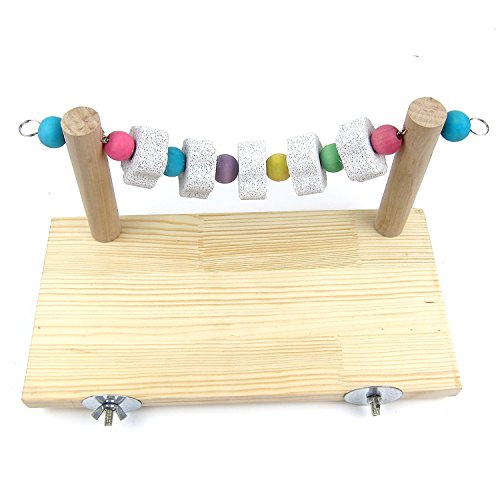 Hypeety Wooden Bird Perch Platform Pet Natural Chewing Toys Health Cage Accessories for Mouse, Chinchilla, Rat, Gerbil, Guinea-Pigs, Dwarf Hamster