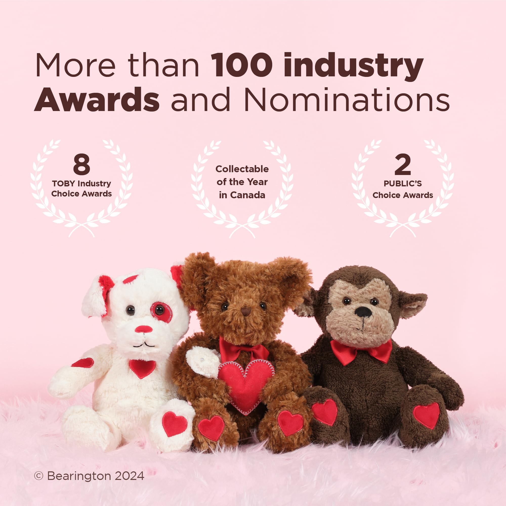 Bearington Remington The Teddy Bear, 9.5 Inch Valentine's Day Stuffed Animal, Ideal for Valentine's Gift for Kids & Girlfriends