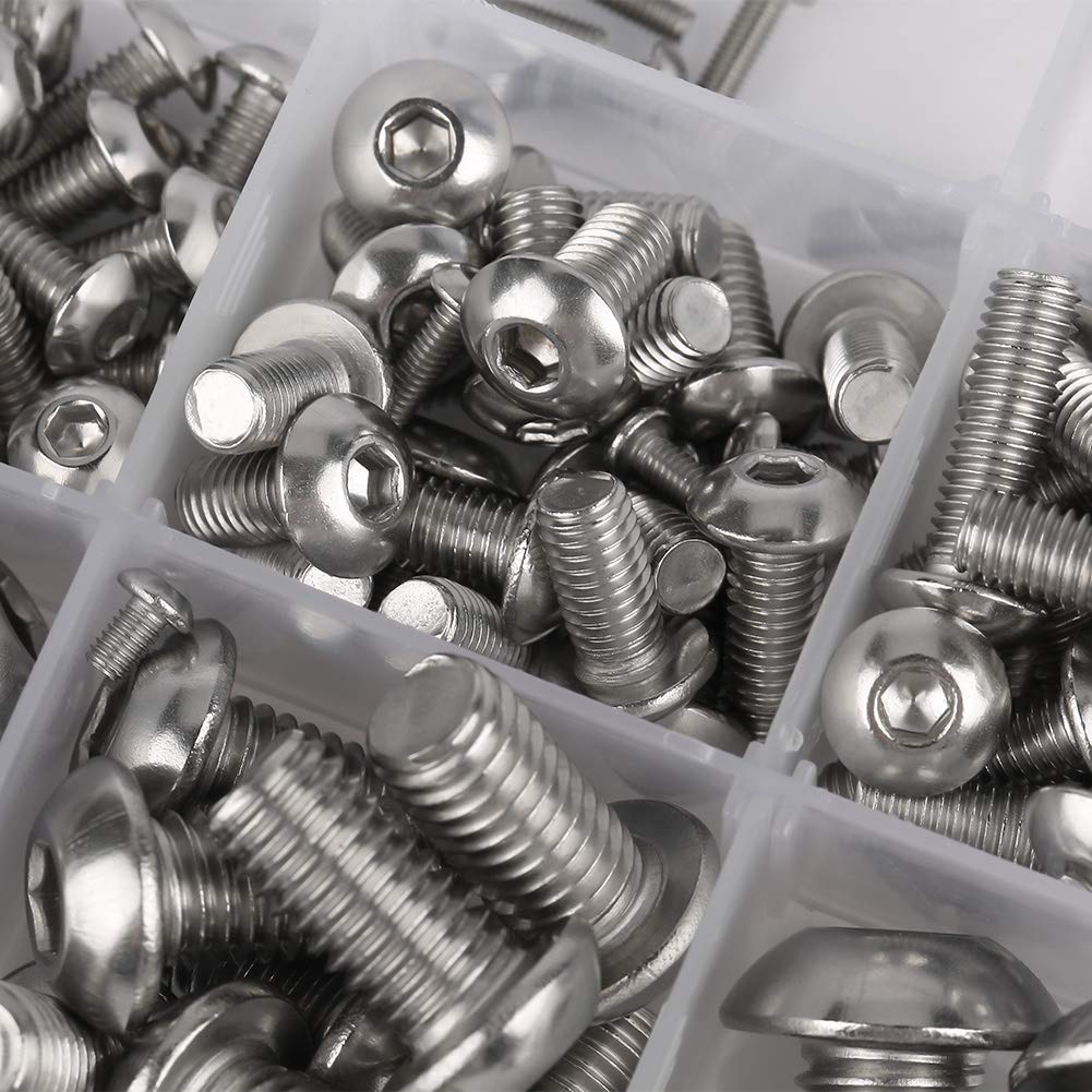 ZXY-NAN Screws Set, 250pcs M2/ M2.5/ M3 /M4/ M5/ M6/ M8/ M10 Machine Screws Set for Laptop/Keyboard/Phone/PC