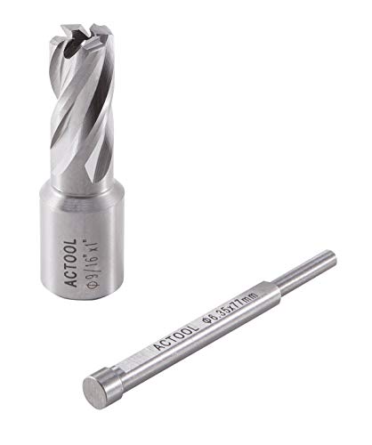 ACTOOL 9/16" Diameter × 1" Depth of Cut HSS ANNULAR Cutter with 3/4'' Weldon Shank