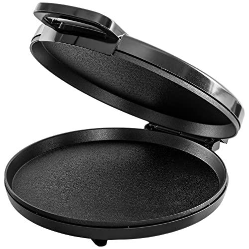 Courant Pizza Maker 12 inch Pizzas Machine, Newly improved Cool-touch Handle Non-Stick plates Pizza oven & Calzone Maker, Electric Countertop Oven for Home or School, 12β Indoor Grill/Griddle, Black
