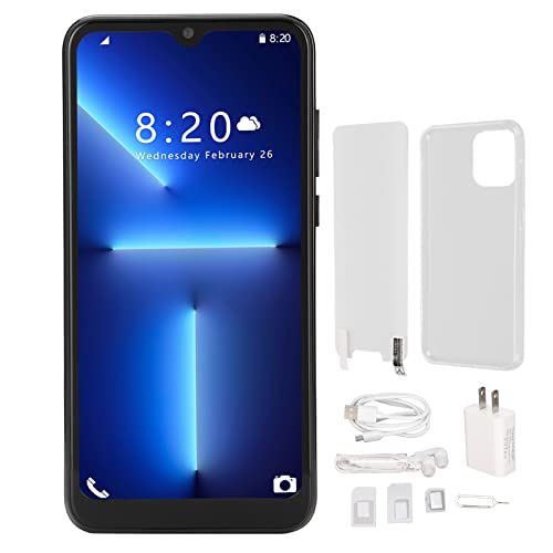 Bewinner I13pro Max Unlocked Smartphone, 6.1In HD Screen 4G 64G Dual SIM Card Mobile Phone 4G Net Unlocked Cellphone for Android 11 4000mAh Battery(Black)