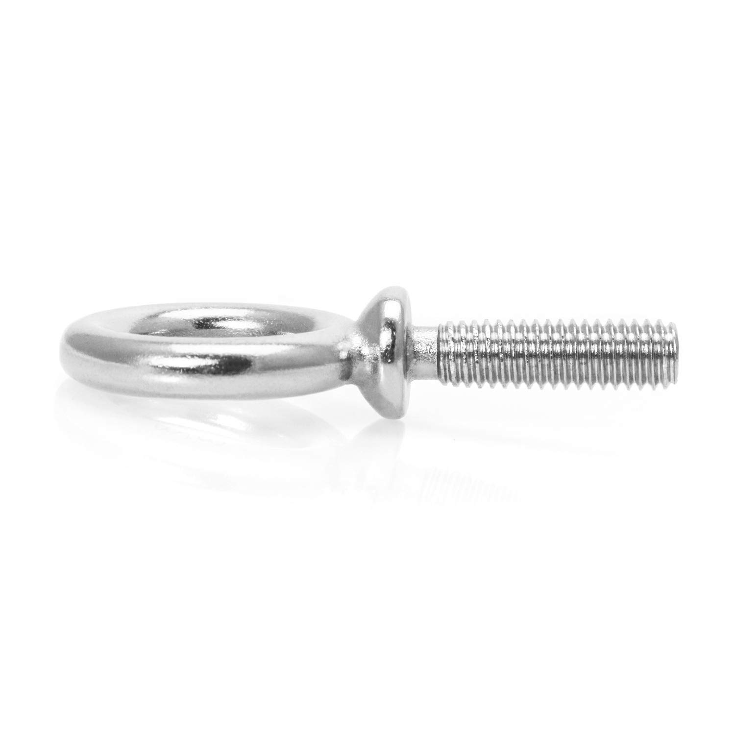 QWORK 3/8"-16 UNC Stainless Steel 316 Eye Bolt, 4 Pack 3/8" x 1-1/4" Marine Grade Machinery Shoulder Eyebolts