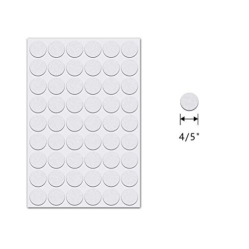 White Stickers Cover Screw Holes 21mm 324pcs Self-Adhesive Screw Hole Stickers Hole Paste Sticker for Wooden Furniture Cabinet 6 Sheets