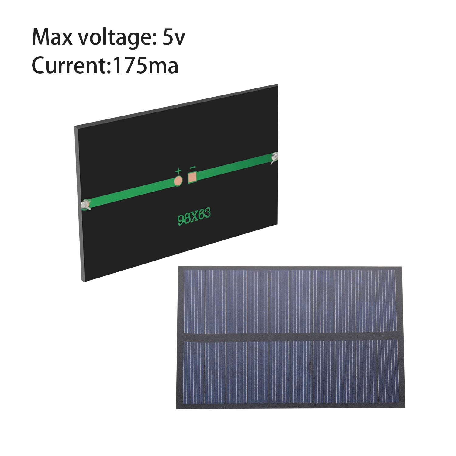5Pcs Mini Solar Panels for Solar Power, 5V 175mA Mini Solar Panel Kit DIY Electric Toy Photovoltaic Cells Solar Epoxy Cell Charger 3.86"*2.48"(98mm*63mm)