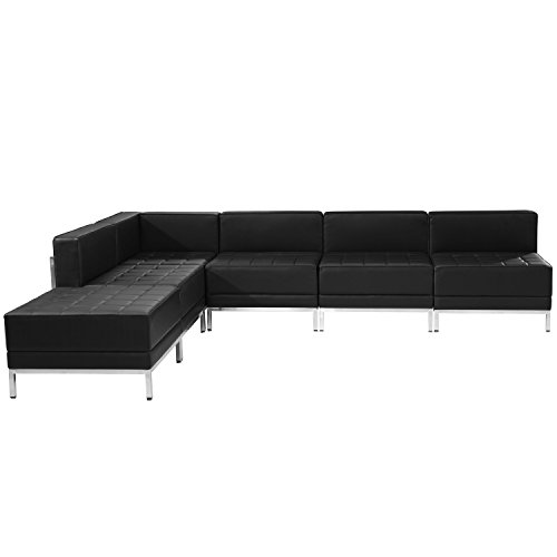 Flash Furniture HERCULES Imagination Series Black LeatherSoft Sectional Configuration, 6 Pieces