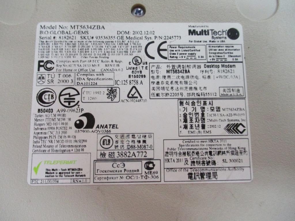 MultiTech MT5634ZBA MultiModem ZBA Desktop Business Modem