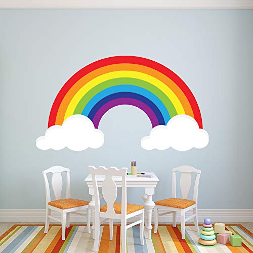 Rainbow Wall Decal Art Girls Bedroom Nursery Wall Decor Removable Vinyl Wall Stickers Room Decor ND21 (36"W x 20"H inches)