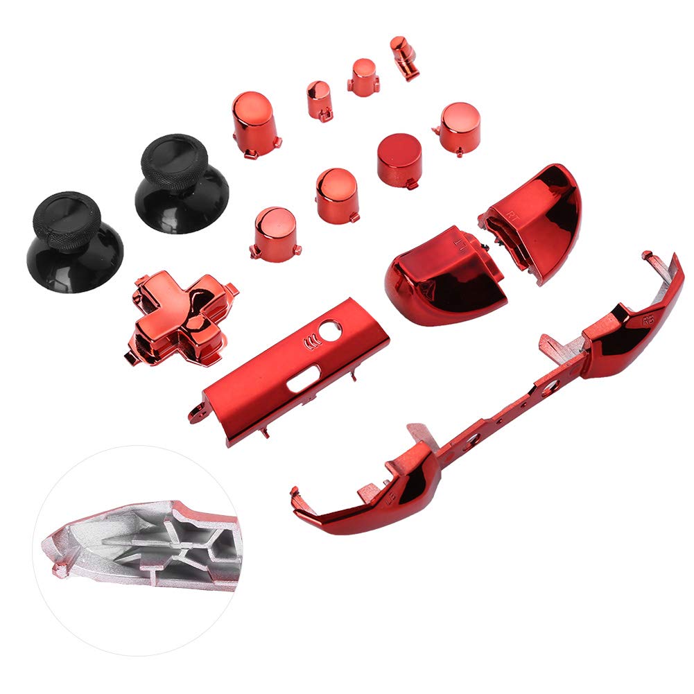 Button Replacement Left Right 4PCS ABXY Buttons Red/Blue Gamepad Controller Repair Parts Buttons for Xbox One Slim Gamepad Controller(red)