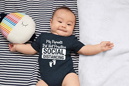 Unordinary Toddler my parents did not practice social distancing newborn baby funny quarantine announcements bodysuit (Charcoal Black, 3-6 Months)