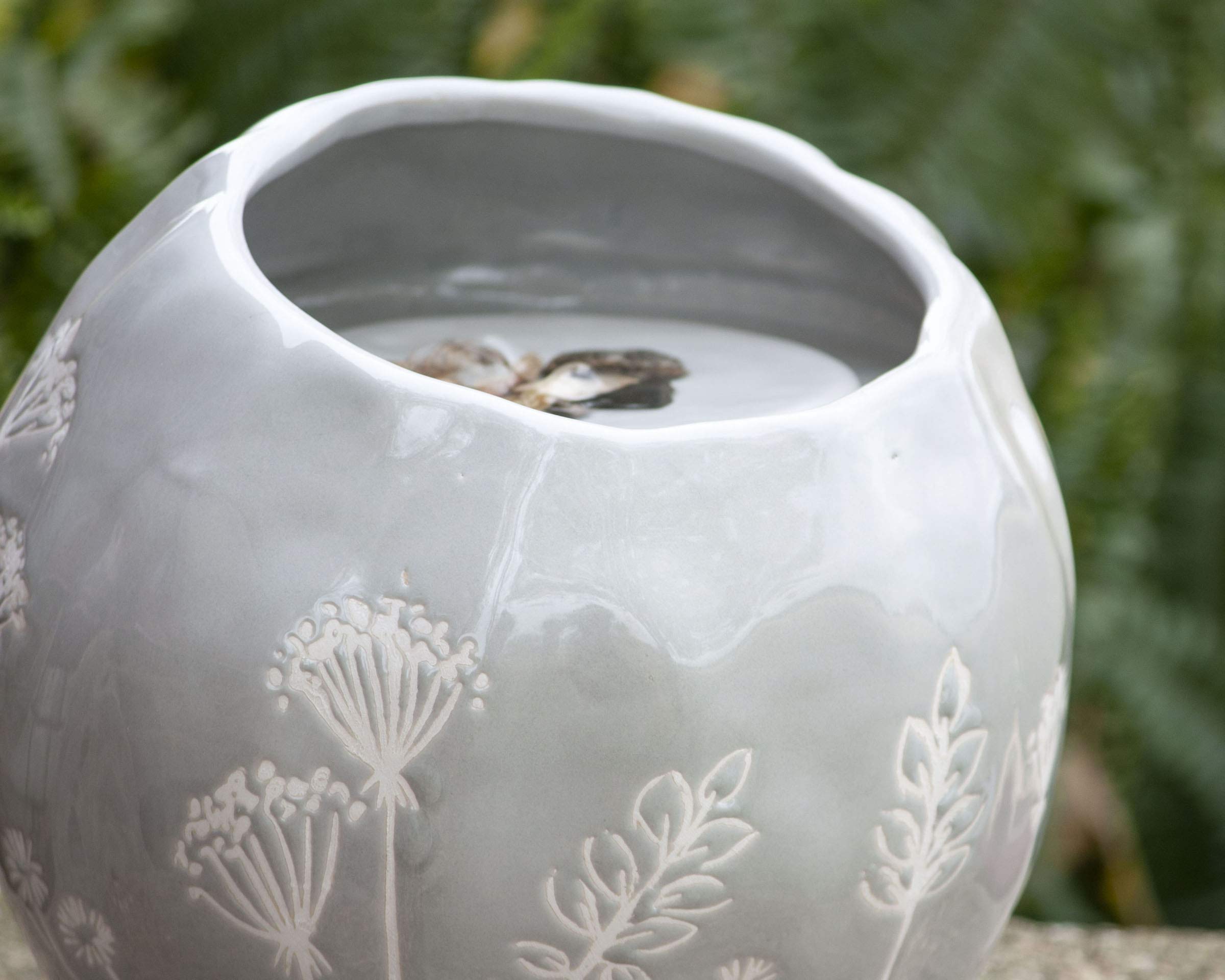 Foreside Home and Garden Multicolor Wildflower Ceramic Indoor Water Fountain with Pump