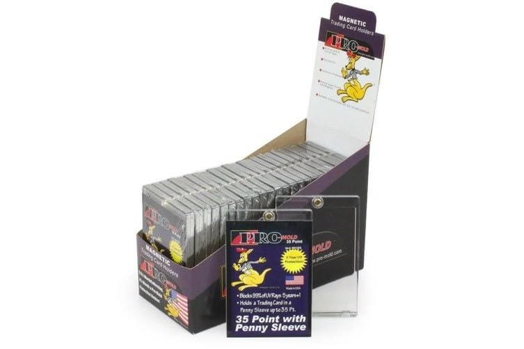 Box(25) Pro-Mold 35pt. Magnetic One Touch Card Holders Holds Sleeved Card MH35S