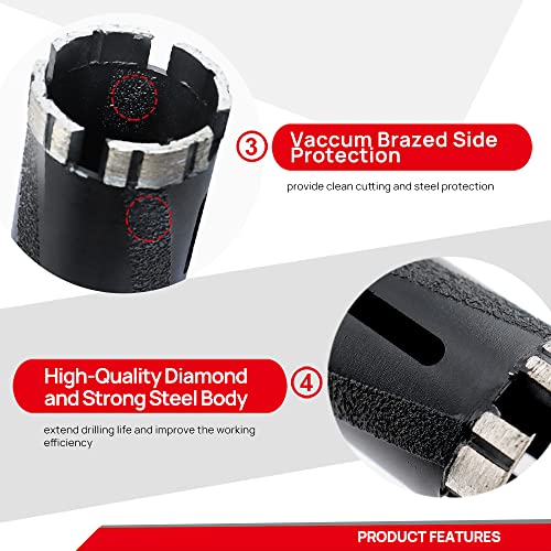 DT-DIATOOL Diamond Core Drill Bit 2" - Welded Hole Saw 50mm with 5/8-11 Arbor for Granite Marble Concrete Hard Stone