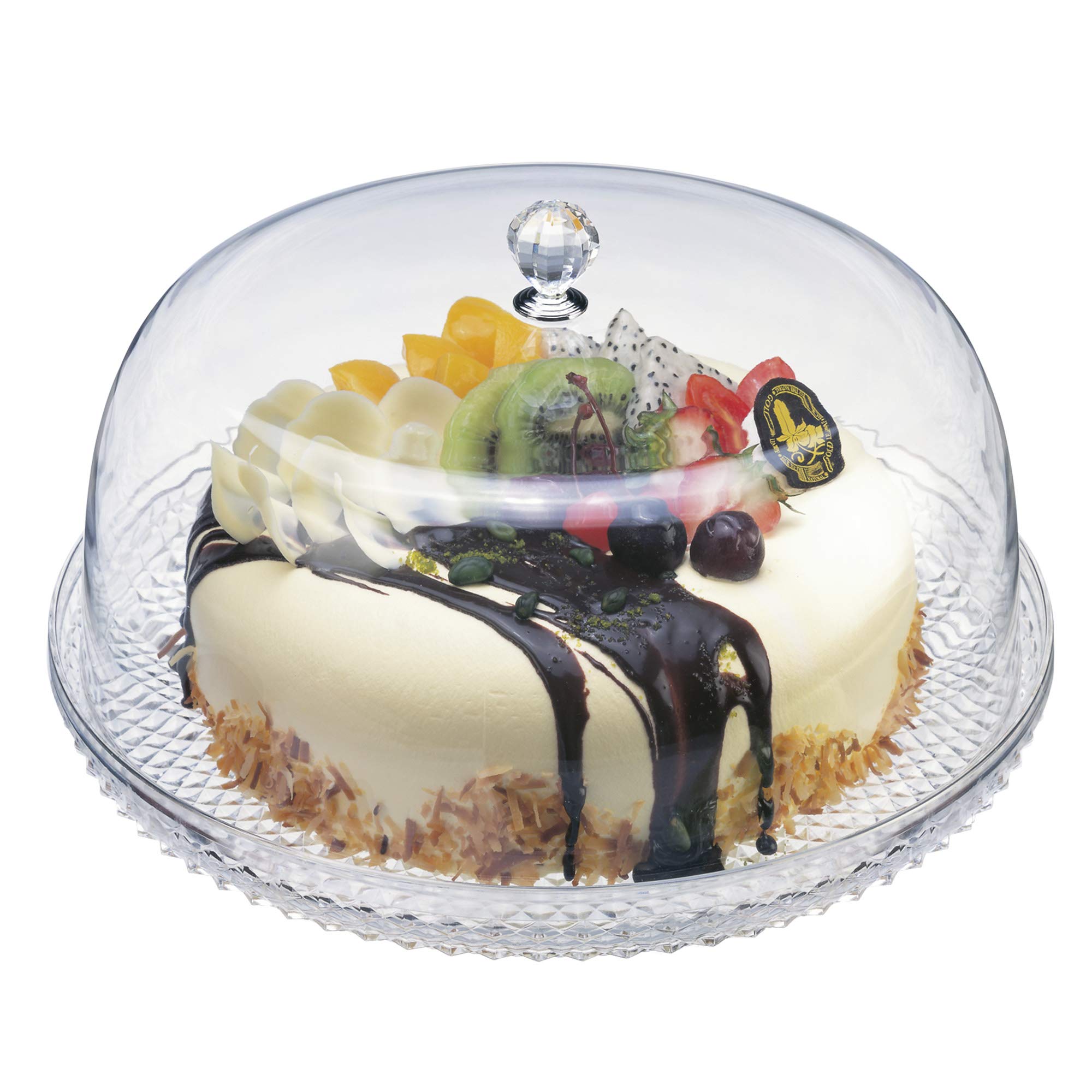 Amazing Abby - Kate - 12-Inch Acrylic Cake Plate with Dome, Plastic Cake Stand with Cover, Serving Platter with Lid, BPA-Free and Shatter-Proof, Perfect for Display, Party, Entertaining, and More