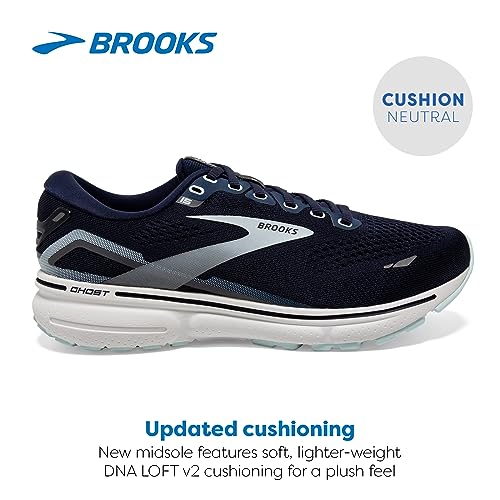 Brooks Women's Ghost 15 Neutral Running Shoe - Peacoat/Pearl/Salt Air - 9.5 Medium