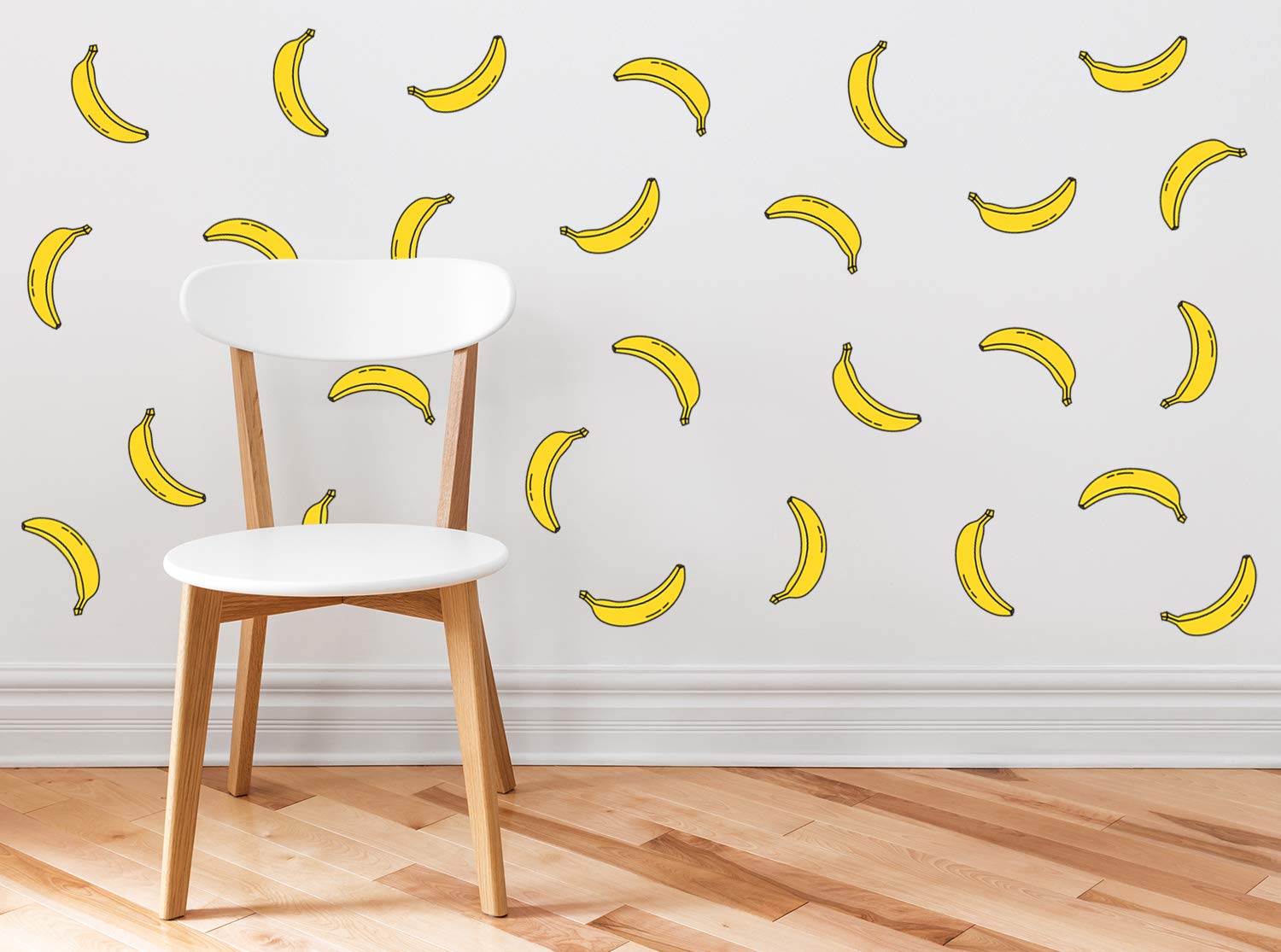 Sunny Decals Mini Bananas Fruit Shaped Removable Fabric Wall Stickers (Set of 27)
