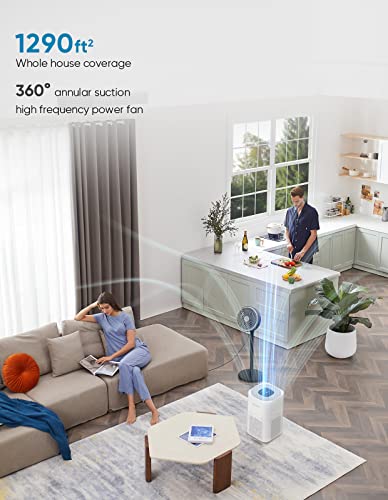 HEPA Air Purifiers for Home Large Room, CADR 300+ m³/h 1290sqft, with Extra H13 True HEPA Air Filter for Allergies Pets Dander