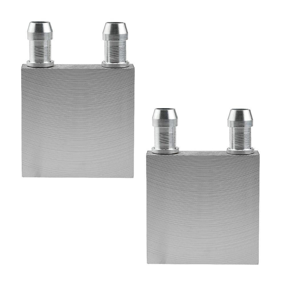 BXQINLENX 2PCS Aluminum Water Cooling Block for Computer PC CPU Graphics Radiator Heatsink (40X40MM)