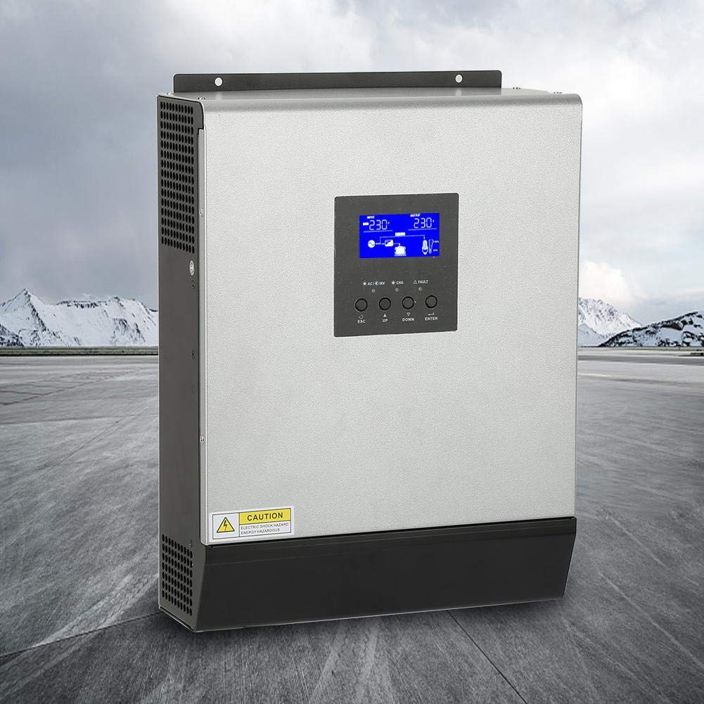 3KVA 2400W 24V 50A High Frequency Hybrid Pure Sine Inverter Built in Solar Controller for Off-Grid or Remote Areas, Battery Charger Power Supply Multi-Function Hybrid Inverter