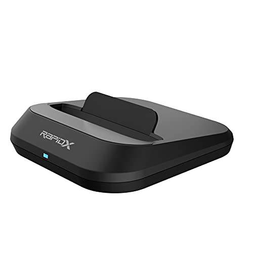 RapidX Myport 10000 mAh Power Bank, 10W Wireless Charging (Qi-Certified) & Charging Stand, 1 USB-C Input/Output (18W), 1 USB Output for iPhone and Android (Black)