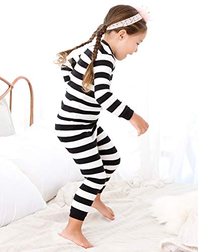 VAENAIT BABY Kids Girls Sleepwear Pajama 2pcs Set Color Magic Black White XL