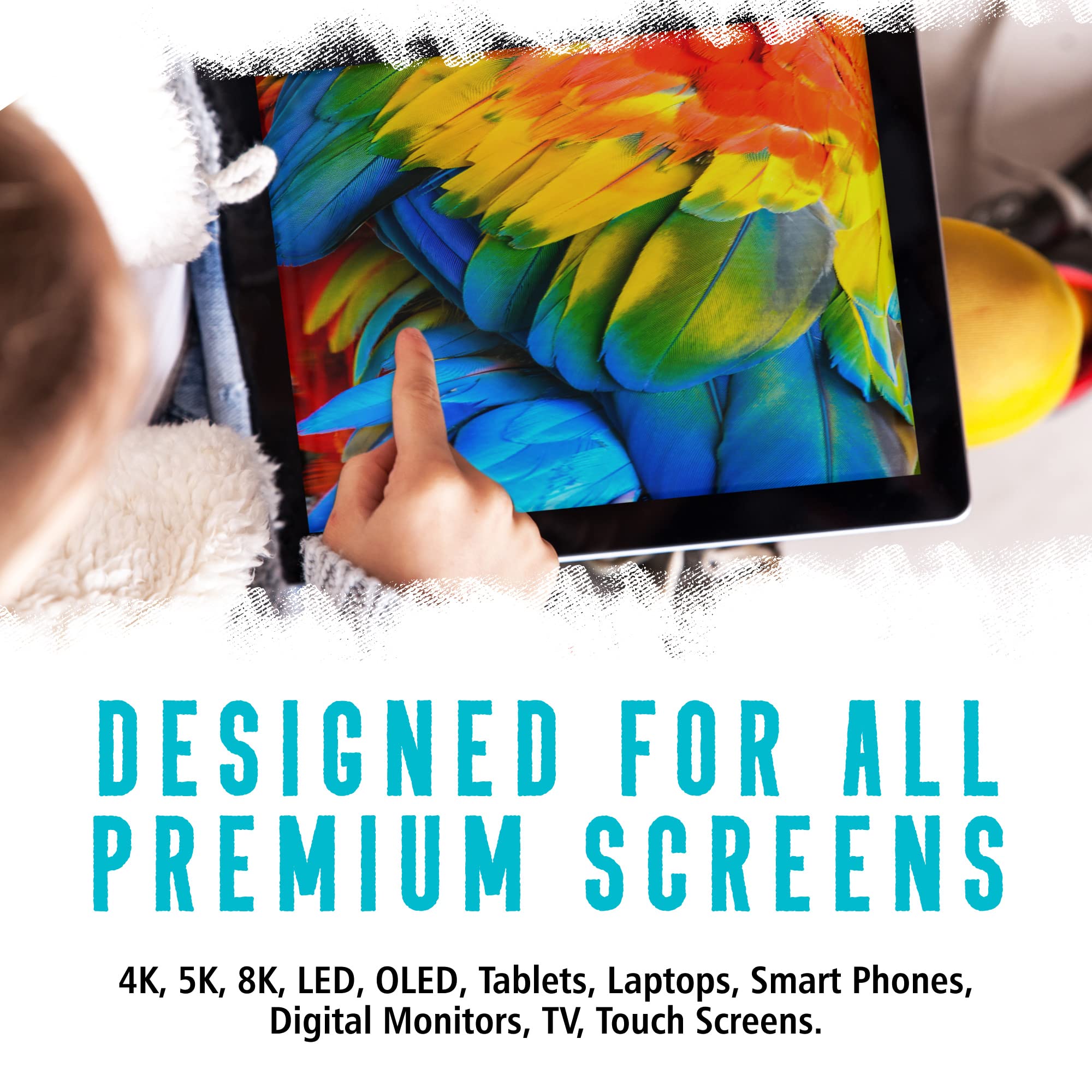 Calyptus Screen Cleaner Spray Kit | (2X) 16oz Sprayer Bottle + (4X) XL Microfiber Cleaning Cloth | Alcohol Free | Phone, Laptop, TV Screen, iPad, iPhone, MacBook Pro, Computer Monitor, Car Screen