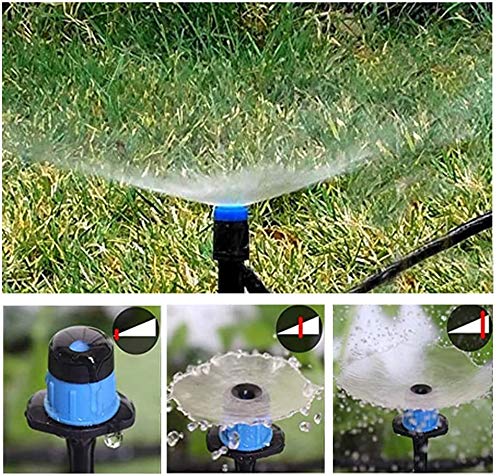 Qixivcom 60 Pack Adjustable Irrigation Drippers Drip Emitters Micro Spray for 4/7mm Drip Tube 360 Degree Full Circle Pattern Water Flow Drip Irrigation System Drip Emitters for Herbs Garden Vegetable