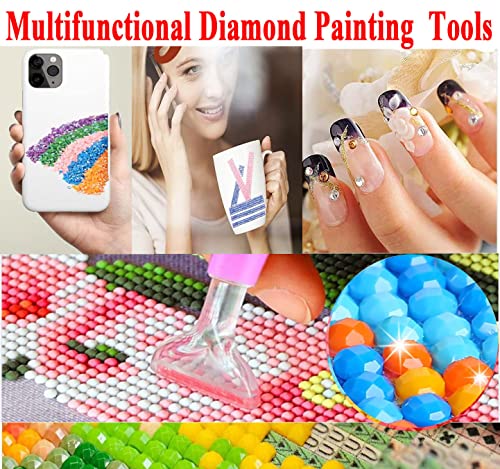 Diamond Painting Accessories Kits-5d Diamond Art Dot Bead Replacement Missing Drill Stones for Adults,DIY Embroidery Wax Tacky Tool-30 Colors,1500 Round Gems,3 Painting Glue Clay,2 Stitch Pen,2 Tray