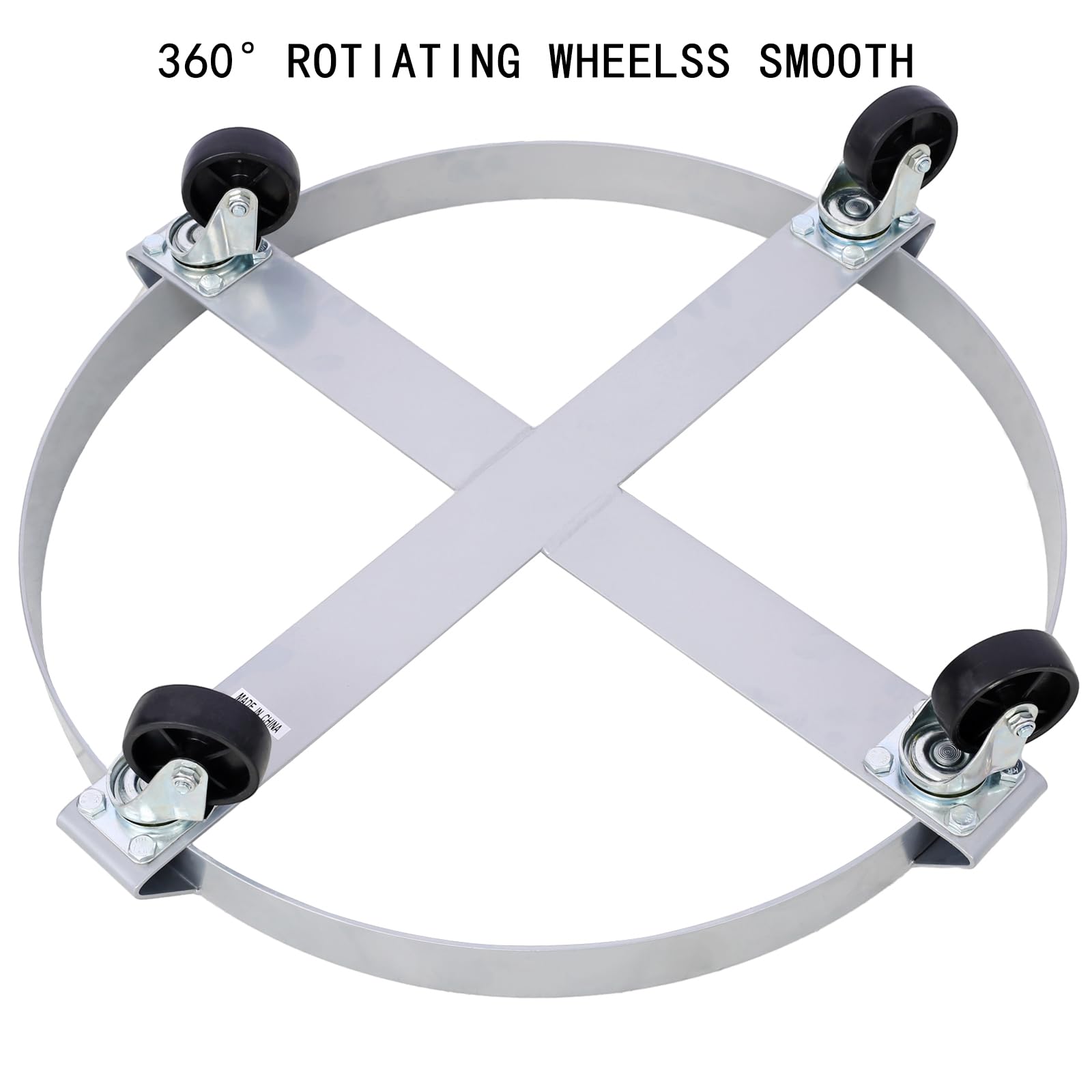 55 Gallon Drum Dolly,Heavy Duty 1000lbs Load Capacity, Barrel Dolly Cart Drum Caddy, Non Tipping Hand Truck Dollies with Steel Frame 4 Swivel Casters Wheel, for Warehouse Drum Handling (4 PCS)