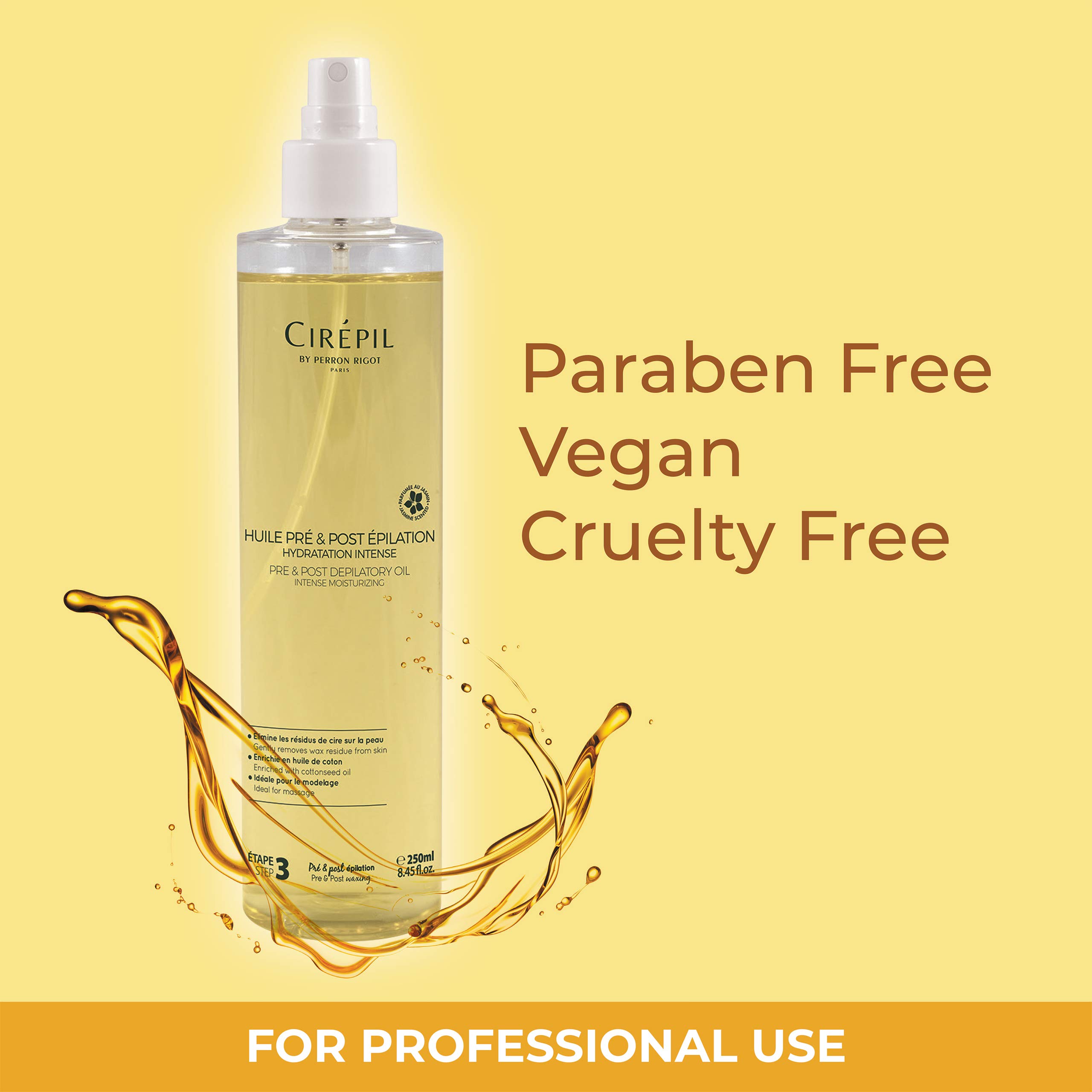 Cirepil - Pre & Post - Depilatory Oil - 250ml / 8.45 fl oz - Protects the Skin Before Waxing & Removes Wax Residue - Pre-Waxing & Post-Waxing