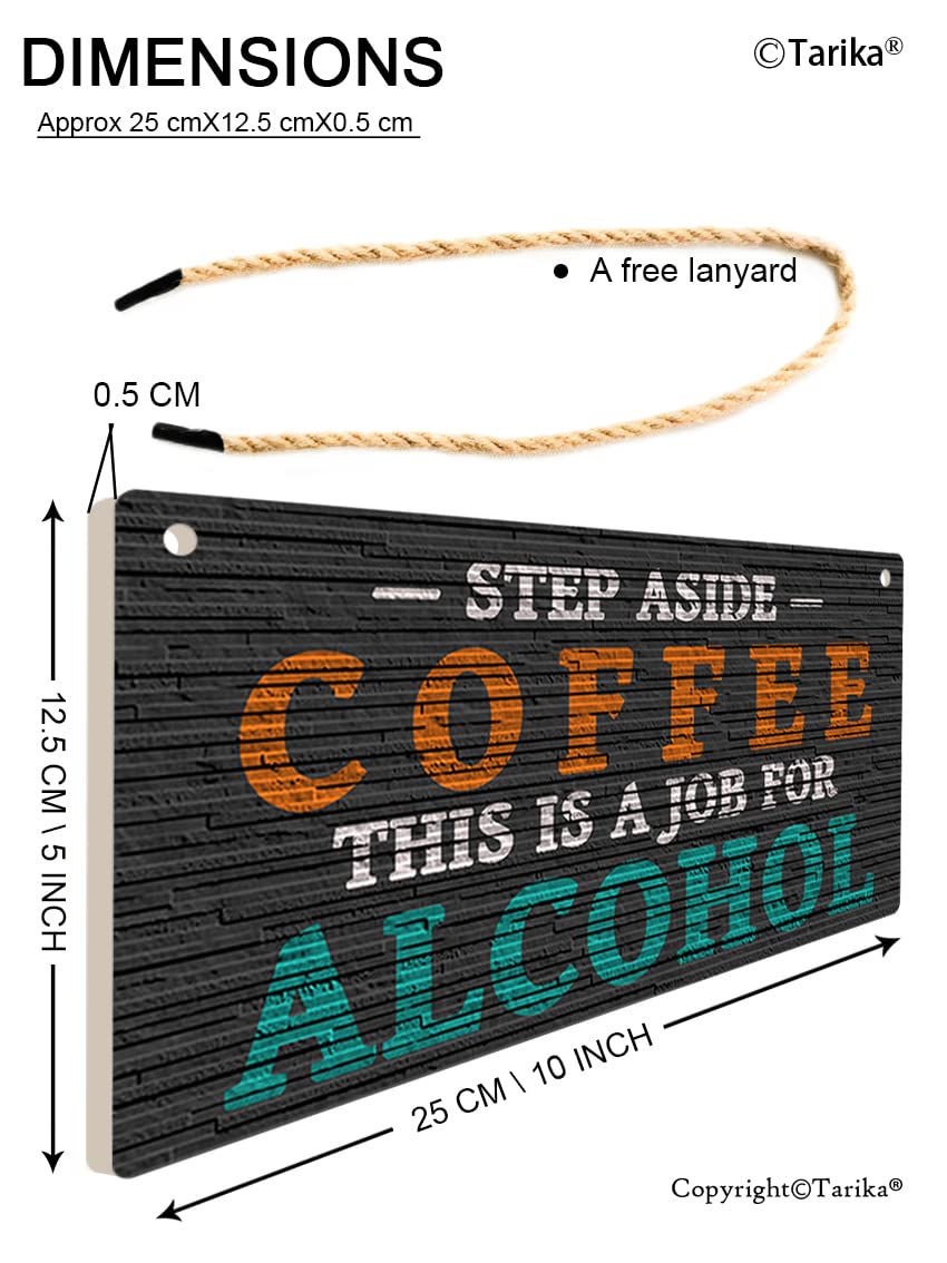 Step Aside Coffee This is A Job for Alcohol Iron Retro Look 5X10 Inch Decoration Crafts Hanging Sign for Home Bar Kitchen Bathroom Farm Garden Garage Inspirational Quotes Wall Decor