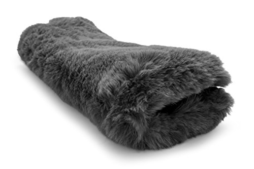 Camco 53054 Gray Faux Sheepskin Seatbelt Cover, 1 Pack