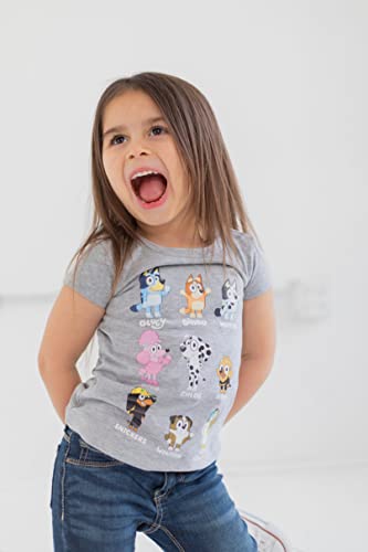 Bluey Bingo and Friends Toddler Girls 3 Pack Graphic T-Shirt Blue/Grey/Pink 2T
