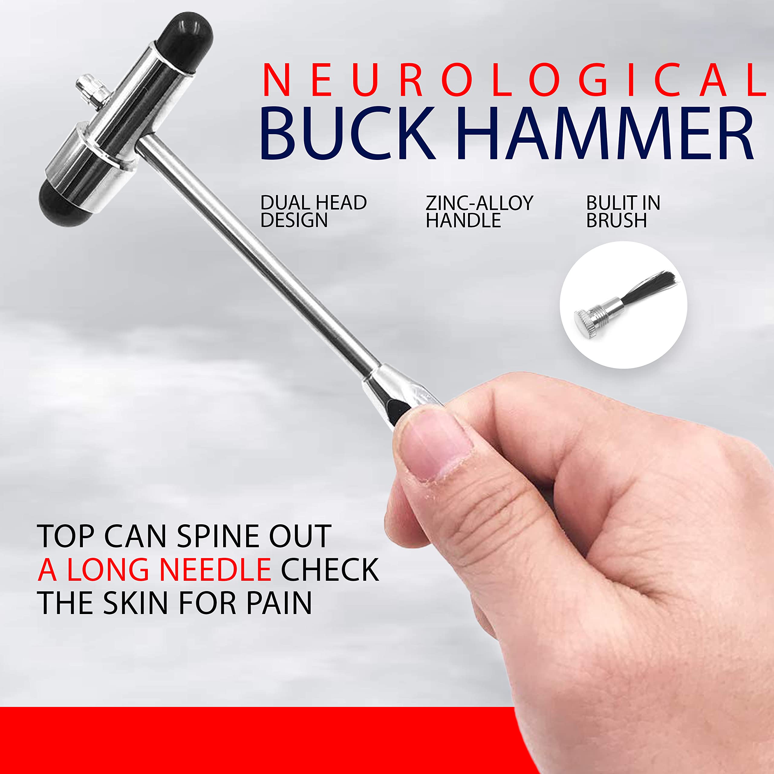 7 pcs Neurological Percussion Set, Reflex Taylor Buck Hammer Pinwheel Diagnostic Kit for Nurses, EMS, Medical Students, Clinical