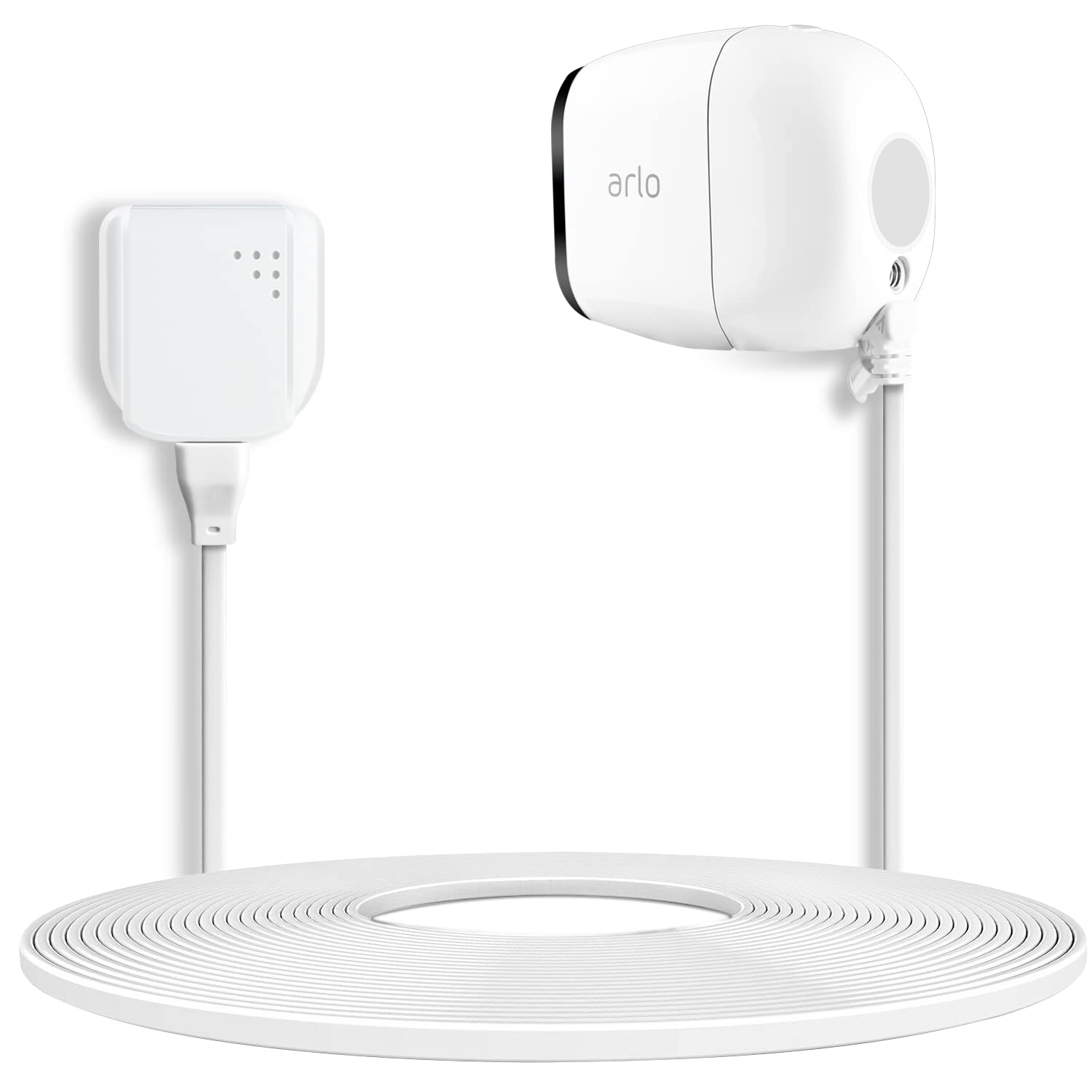 40 Feet Weatherproof Arlo Outdoor Power Adapter for Arlo Pro, Taken Power Cable and Quick Charge 3.0 Charging Adapter Compatible with Arlo Pro, Arlo Pro 2, Arlo Go, 1 Set, White
