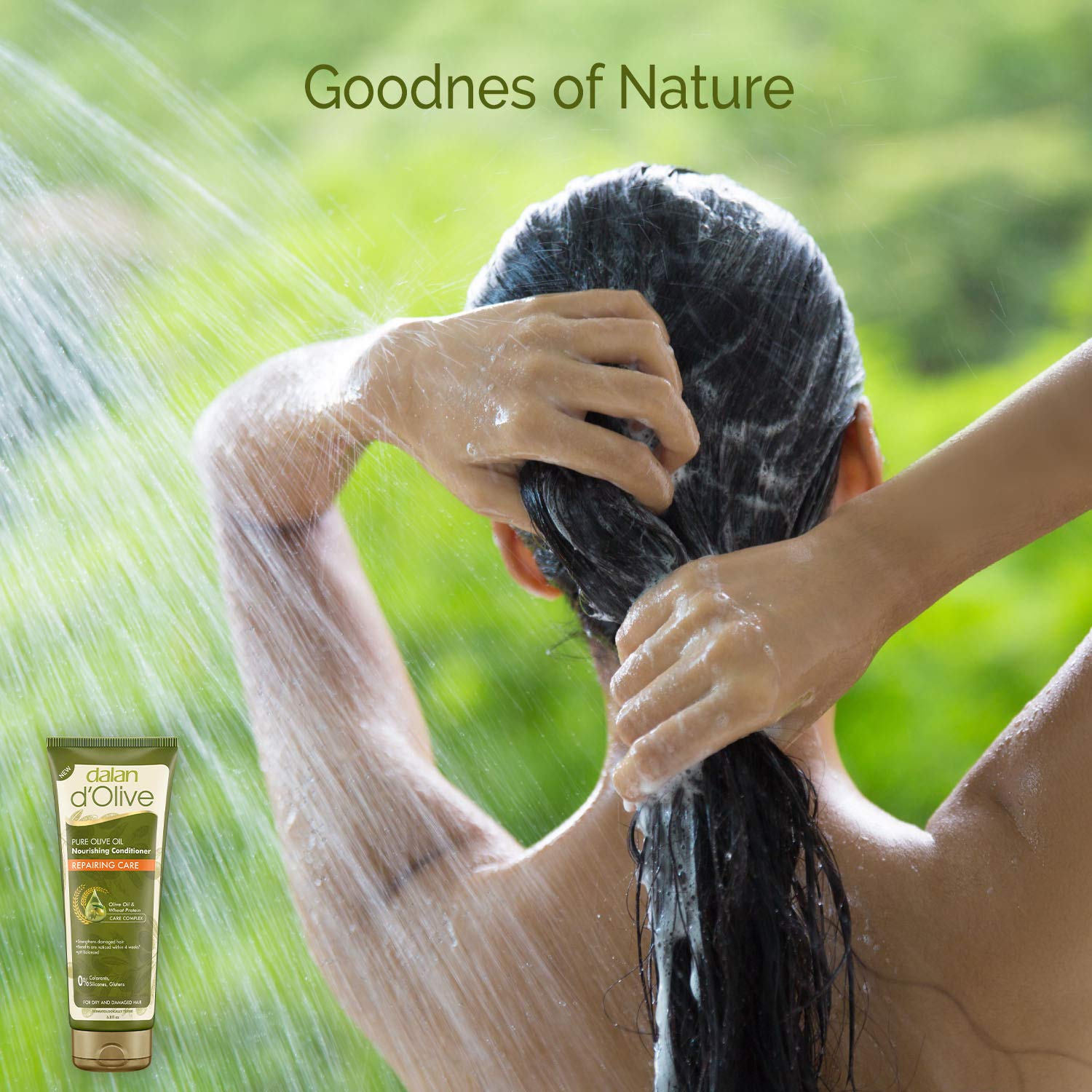 Dalan 100% Pure Olive Oil Hair Conditioner Repair Care for Dry and Damaged Hair Preventing it from Forming Split Ends Paraben-Silicon-PEG Free 6.8 fl.oz.