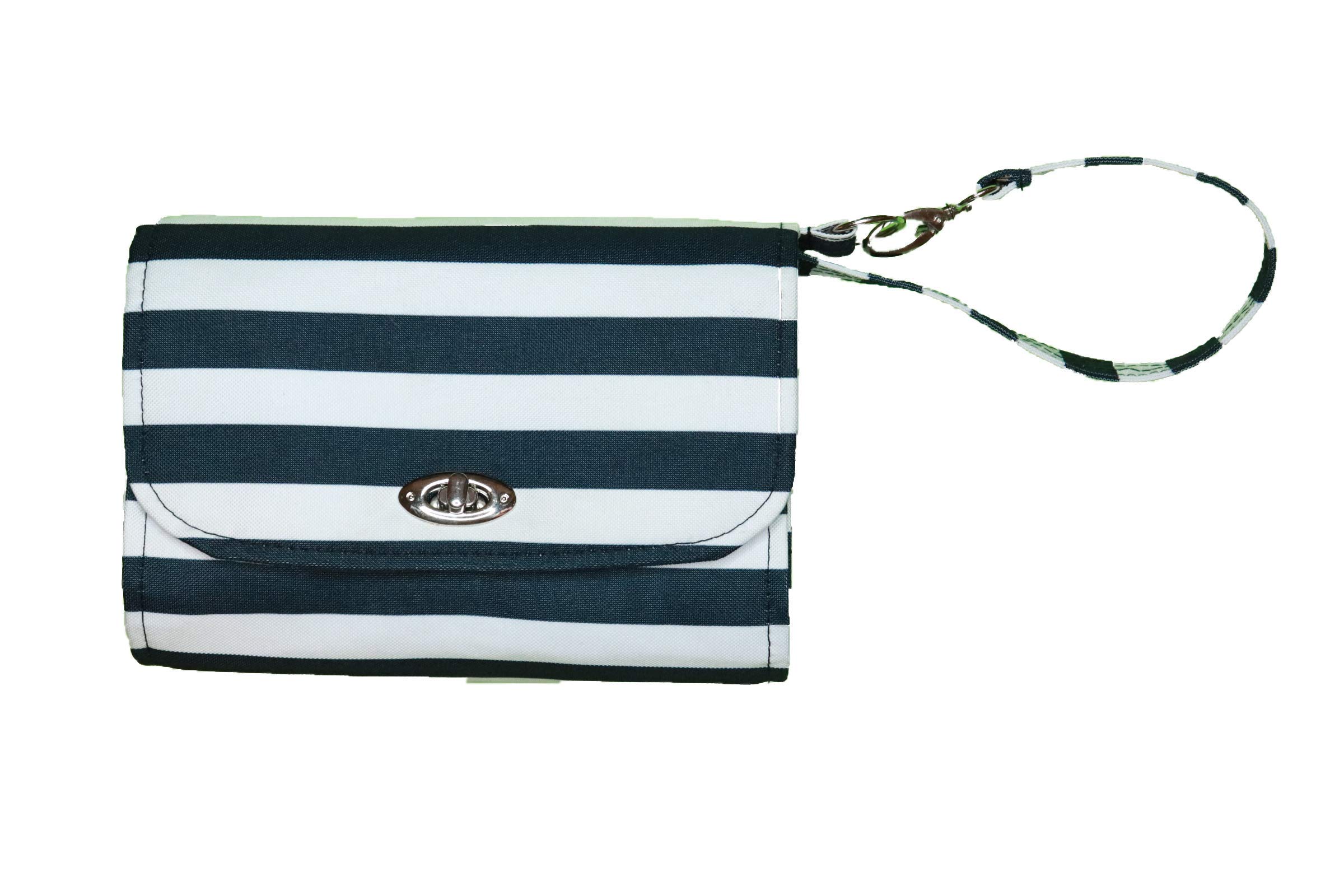 LillyBit Uptown Diaper Clutch (Black and White Stripes)
