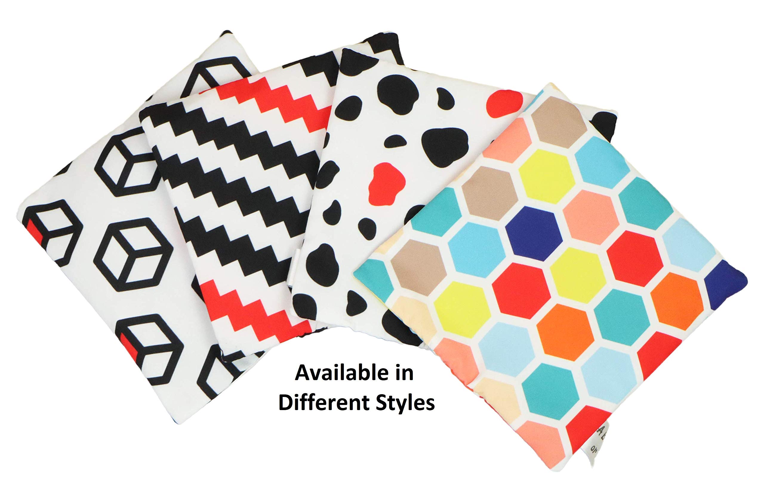 A Baby or Two Crinkle Paper Sensory Touchy Crinkly Toy Brain Mind Stimulation Development Design for Infants, Babies and Toddlers 6 x 6 Inch (Colorful Hive)